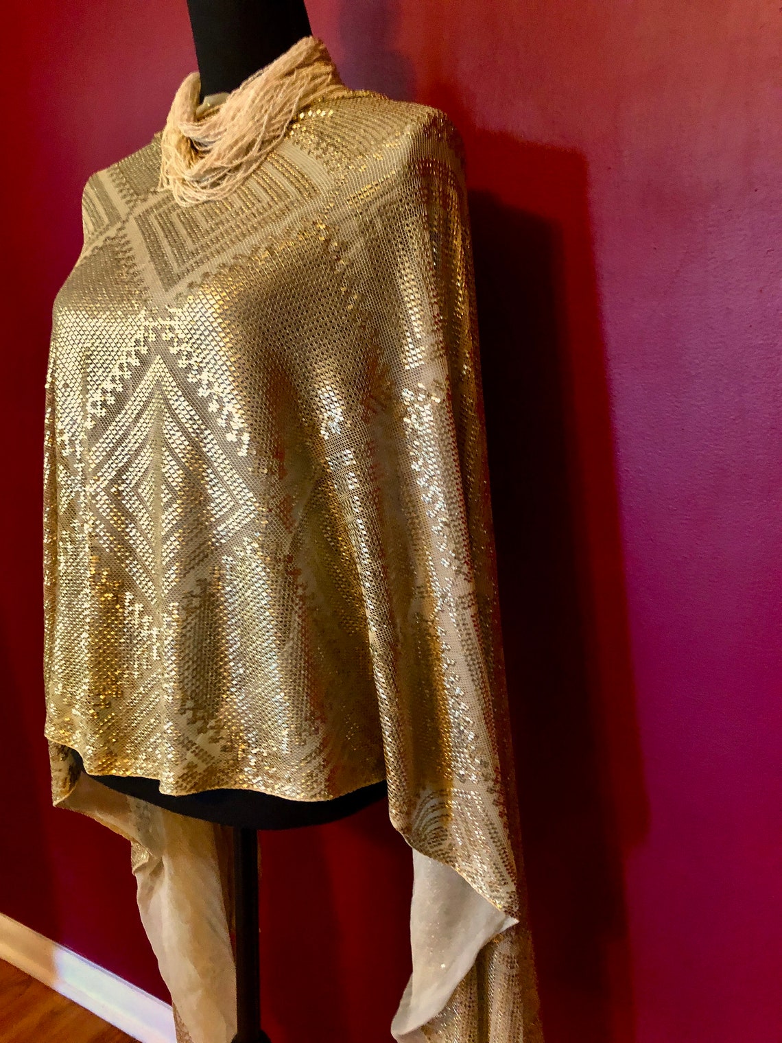 Midas Touch Gold Heavy Egyptian Vintage Assuit Shawl /wrap 1919 ...
