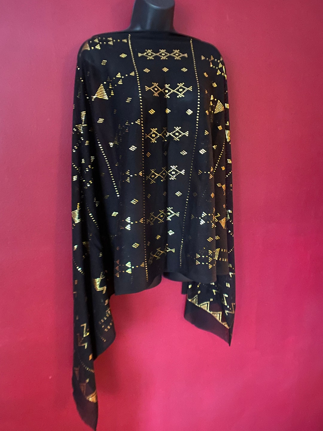 Deluxe Black and GOLD Egyptian Modern Assuit Shawl Dynamic Duo - Etsy