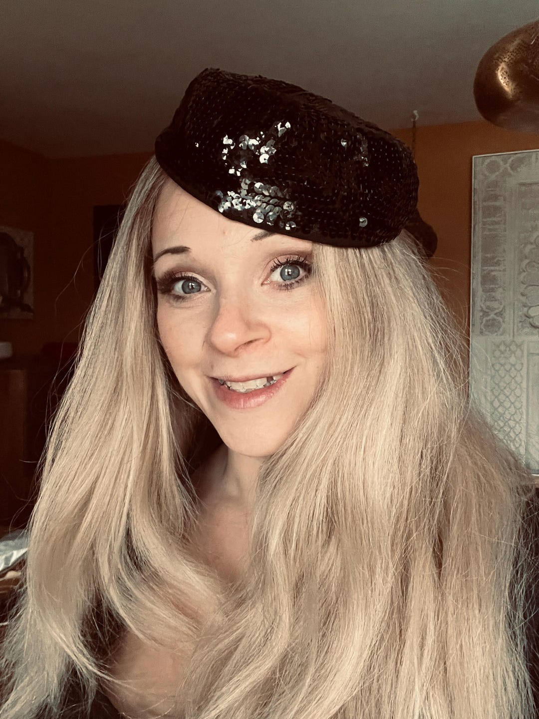 Black Sequin Vintage Fascinator Hat Pin Up/ 1960's Glamour Puss /drag ...