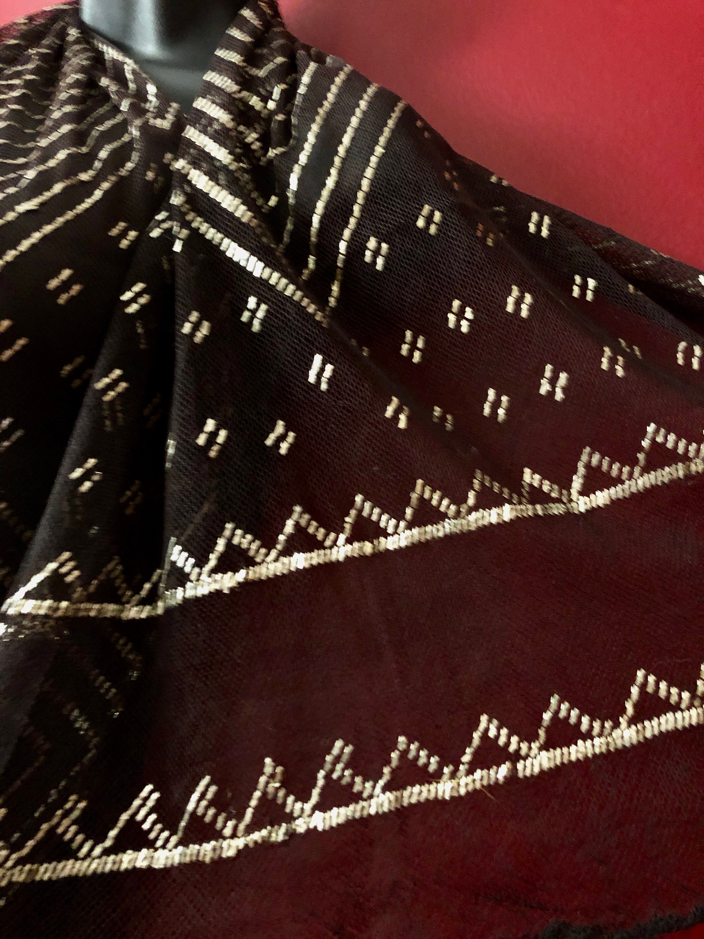 7 Diamond Geo Egyptian Vintage Assuit Shawl PERFECT Black | Etsy