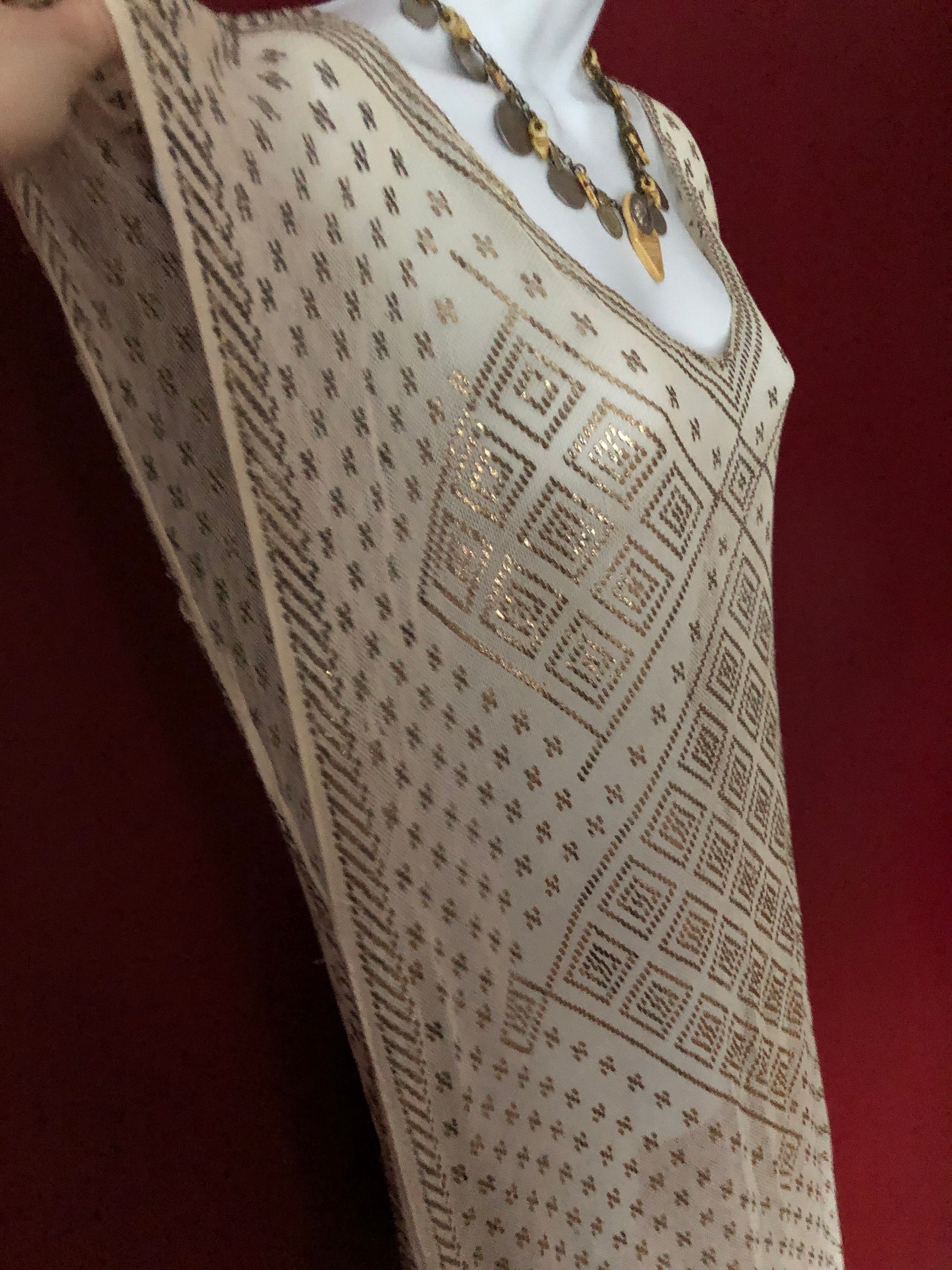 Gatsby Flapper Glorious Vintage Egyptian Assuit Dress With | Etsy