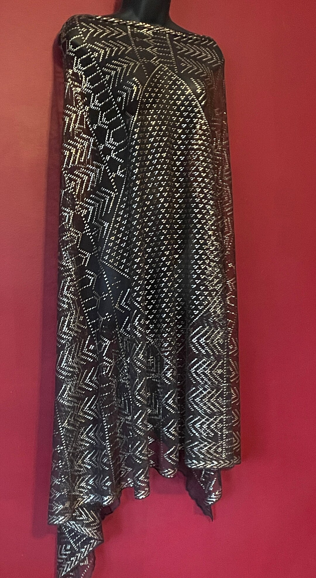 MINT Luxurious Egyptian Black Assuit Shawl With Bright - Etsy