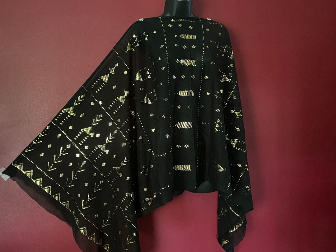 Black EGYPTIAN ASSUIT With GOLD Egyptian Assuit Bellydance Cover up ...