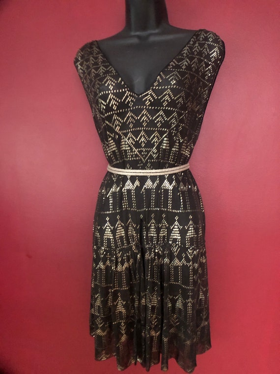 Black Vintage Egyptian Assuit Dress 1920's Flapper E… - Gem