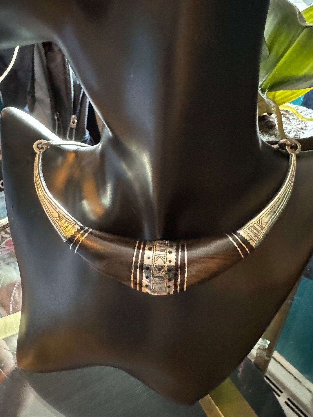 African Tuareg Ebony Collar Necklace Gorgeous Silver Amazigh Collar ...