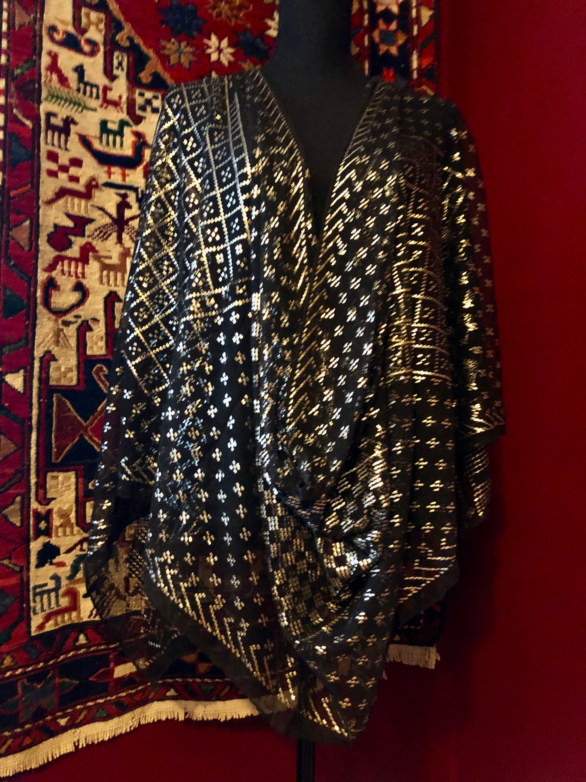 Lustrous Coptic Egyptian Vintage Assuit Shawl With Silver 1930 - Etsy