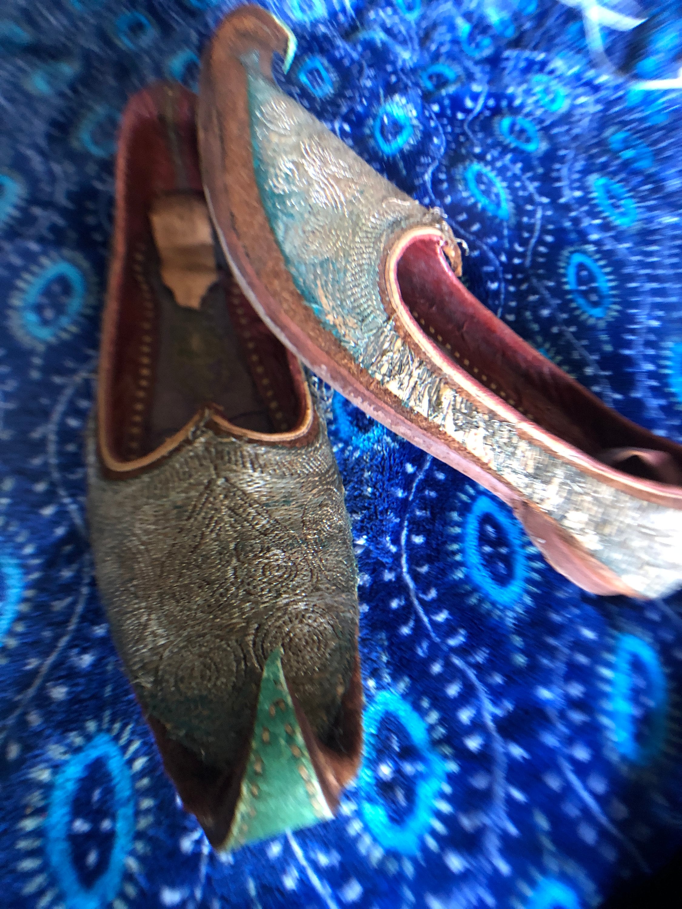 Antique Syrian MOORISH Poulaine Shoes Silver COLLECTABLE Museum Quality ...