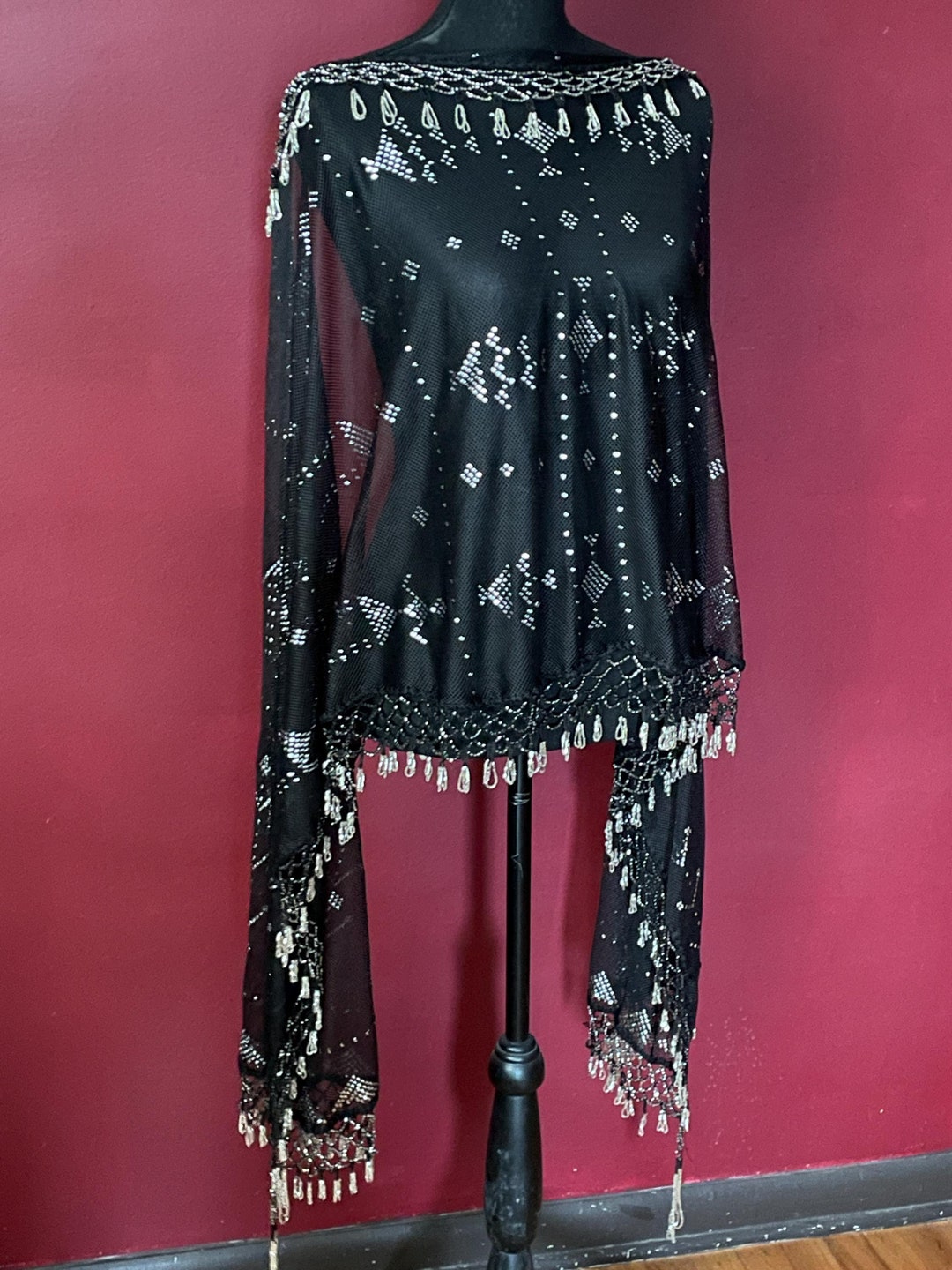 DELUXE Extra Lg Wi Egyptian Assuit Hip Scarf/beaded Hip Scarf ...