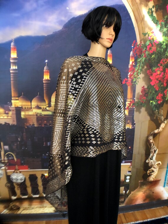 Seven Diamond Heavy Vintage Egyptian Assuit Shawl Be… - Gem