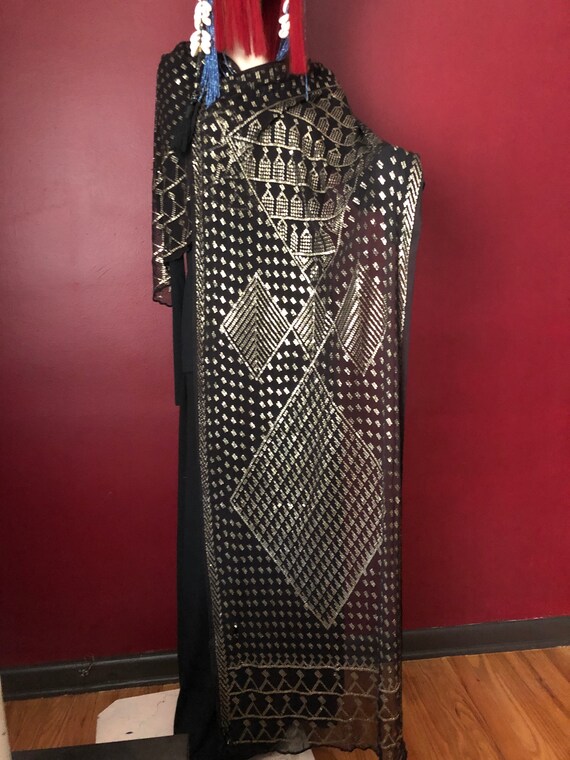 HOLD Lucious Black Vintage Egyptian Assuit 1930's Sha… - Gem