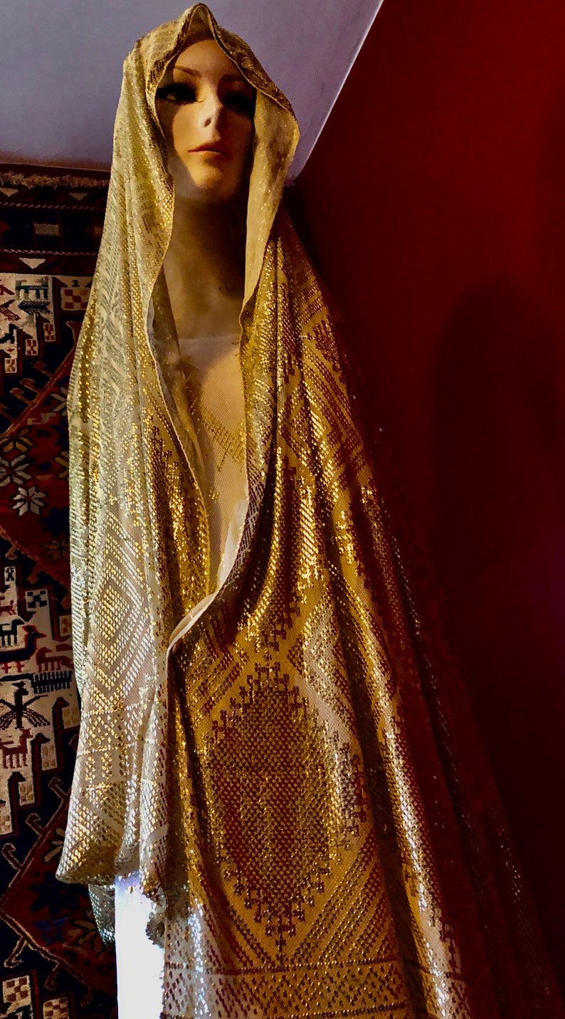 Midas Touch Gold Heavy Egyptian Vintage Assuit Shawl /wrap 1919 ...