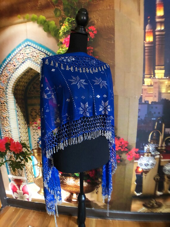 Royal Blue Egyptian Assuit Hipscarf/scarf Rectangular With | Etsy