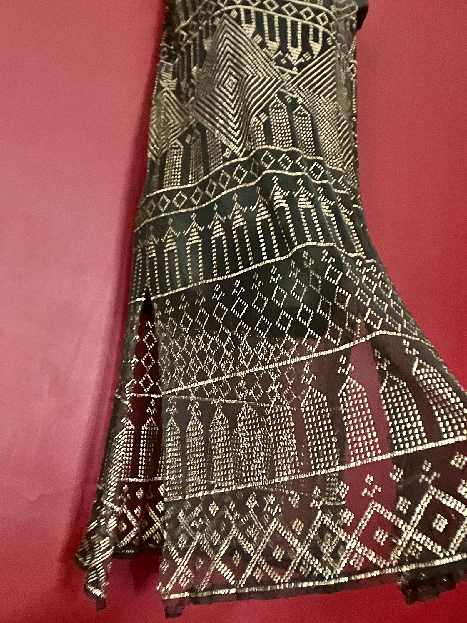 Vintage Egyptian Assuit 1920s Silver Dress.egyptian Revival. Jazz Age ...