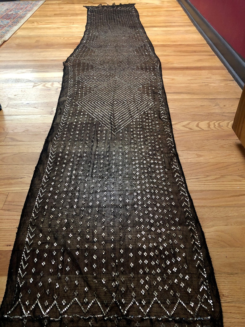 Xxlong Black Egyptian Vintage Assuit Shawl 1920's MINT | Etsy