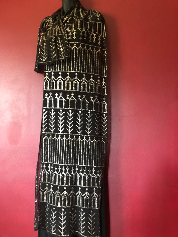 15 AMAZING ROW Tier Vintage Egyptian Assuit Shawl Sil… - Gem