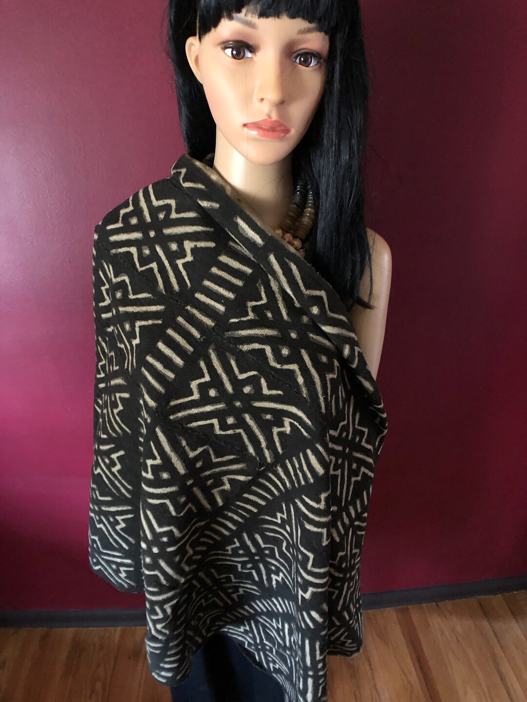 Large Authentic Vintage Fermented Mud Cloth Graphic Bogolanfini African ...