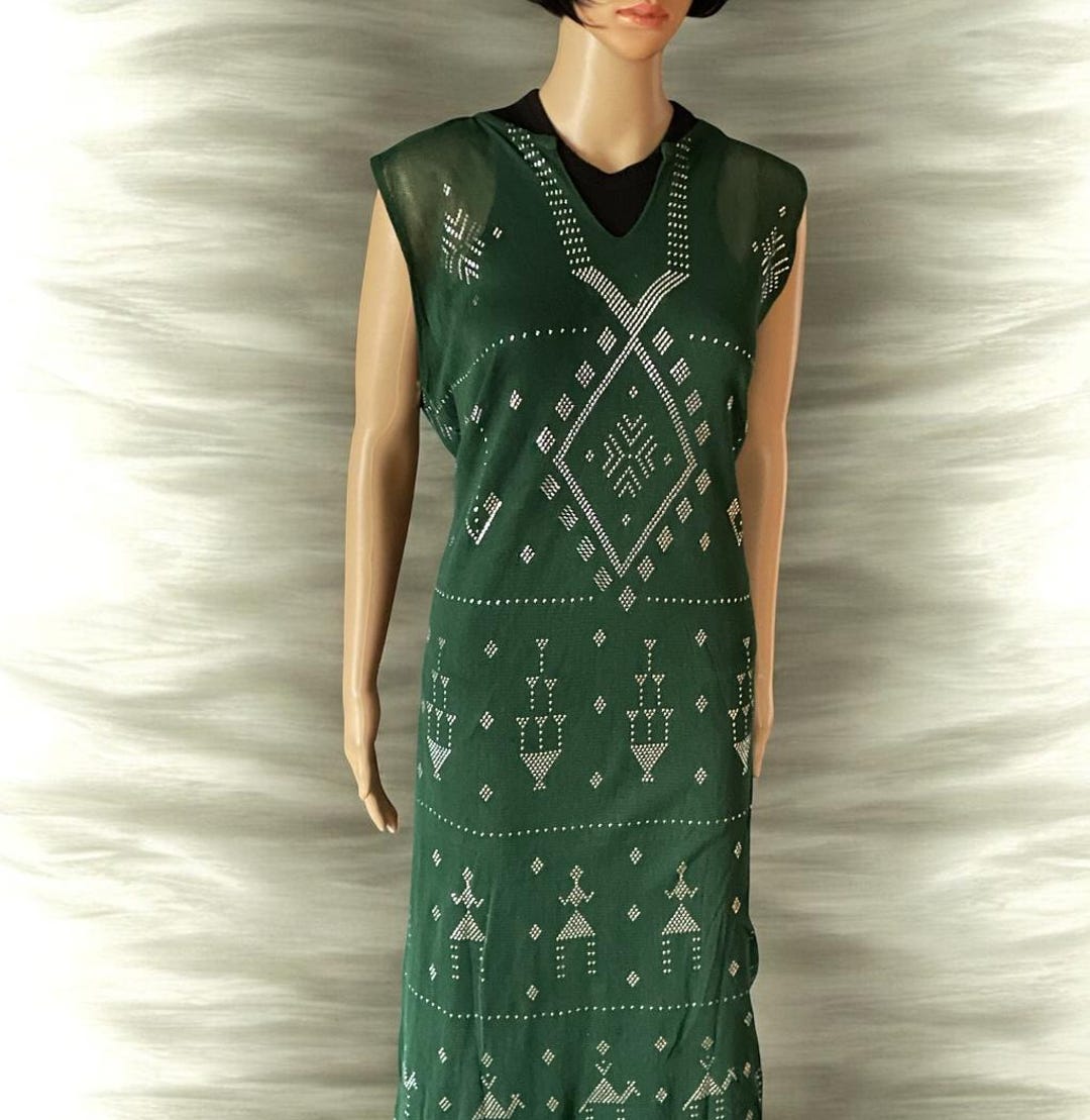 Forest Green Egyptian Assuit Dress/galabeya/abaya/bellydance Cane Dance ...