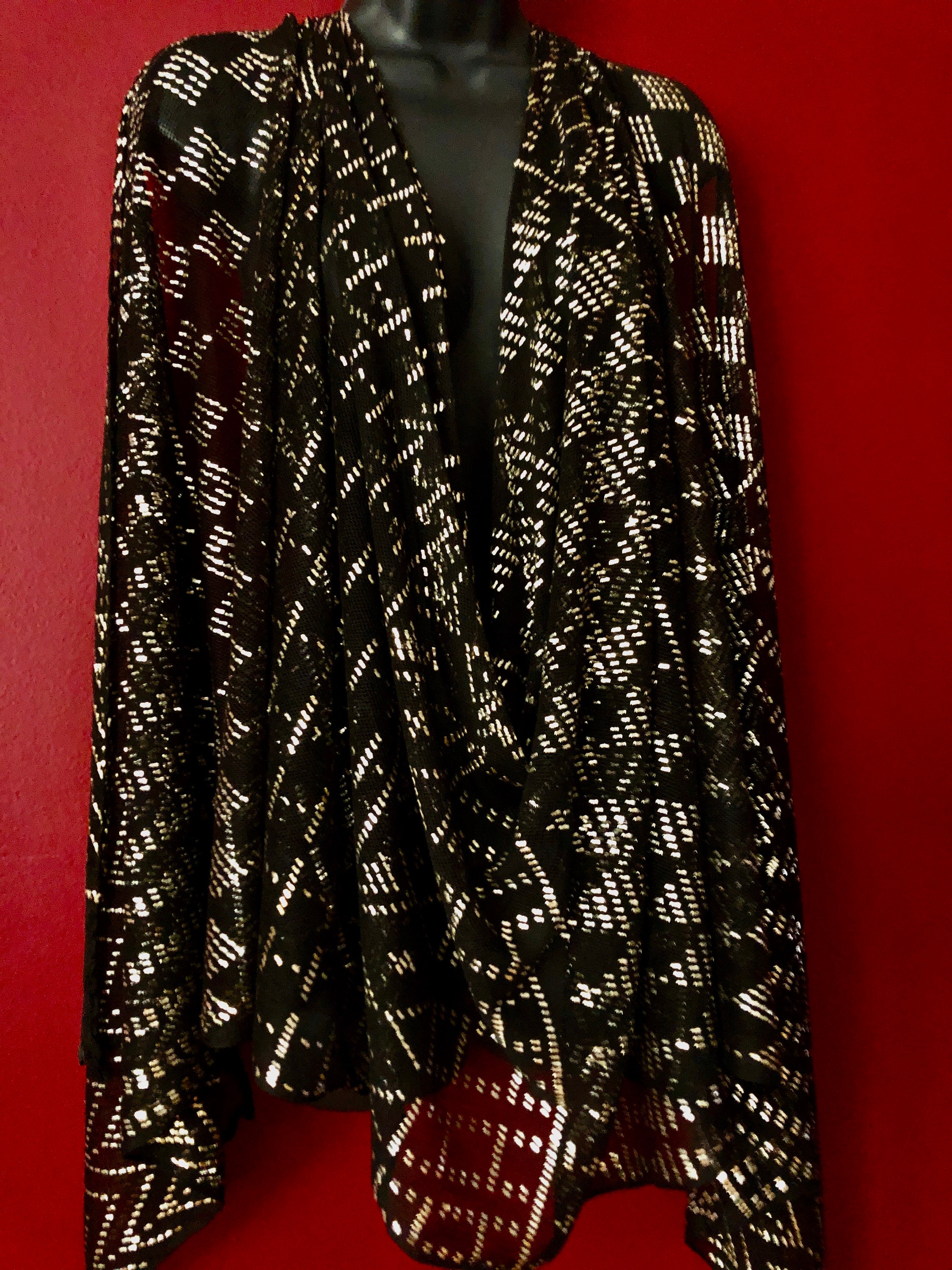 XL Coptic Tile Vintage Egyptian Assuit 1912 Shawl Black Silver | Etsy