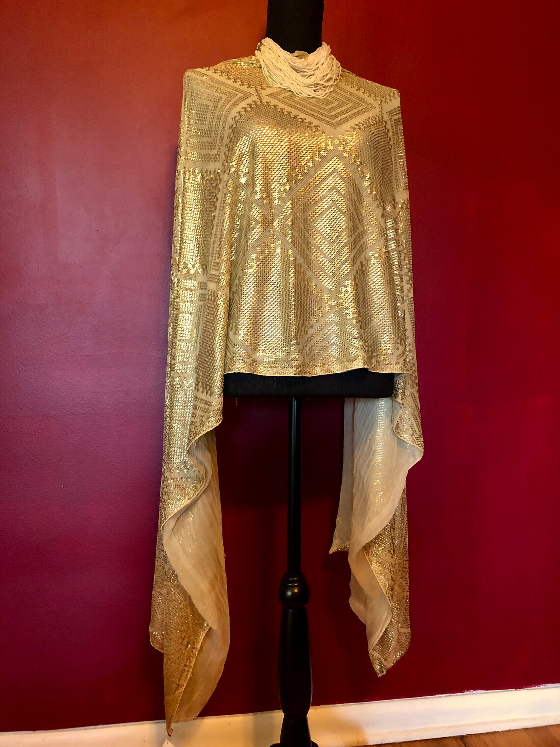 Midas Touch Gold Heavy Egyptian Vintage Assuit Shawl /wrap 1919 ...