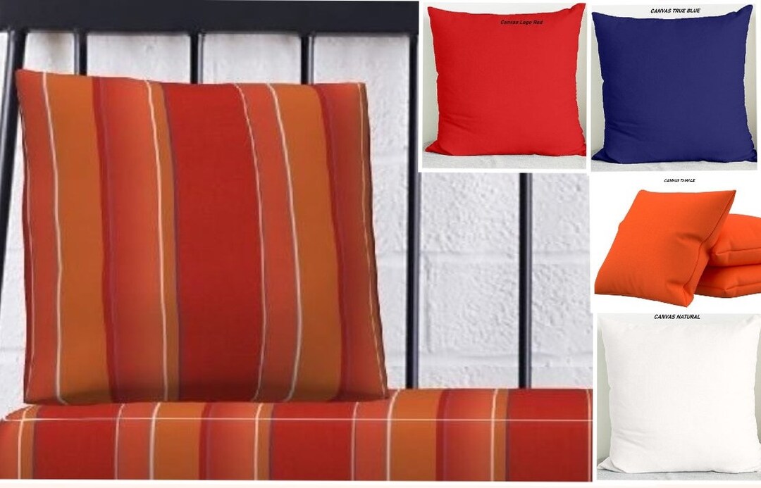 Sunbrella Pillows, Expand Tamale, Canvas Natural, Canvas True Blue ...