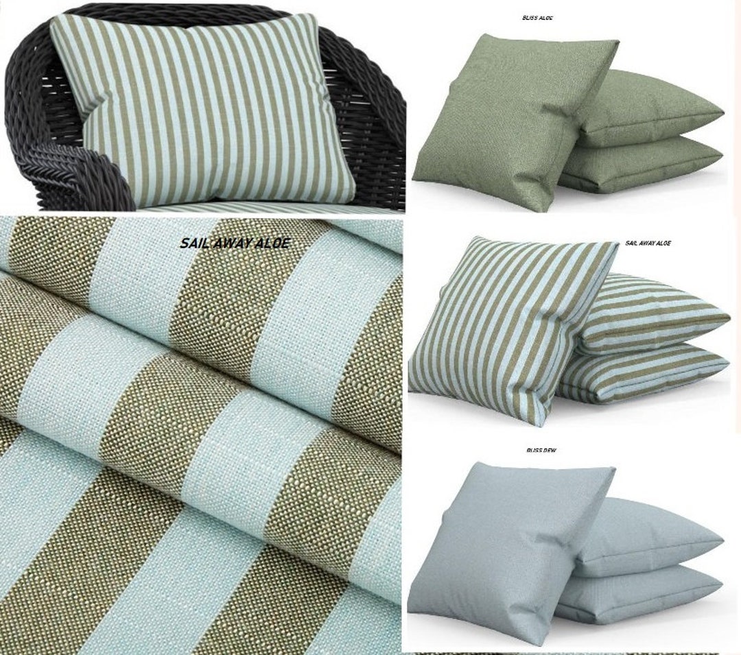 Sunbrella Pillows, Sail Away Aloe, Bliss Dew, Bliss Aloe - Etsy