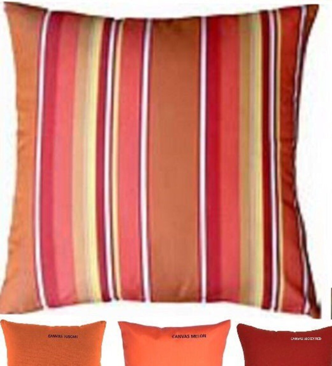 Sunbrella Pillows, Dolce Mango, Natural, Jockey Red, Melon, Tuscan ...