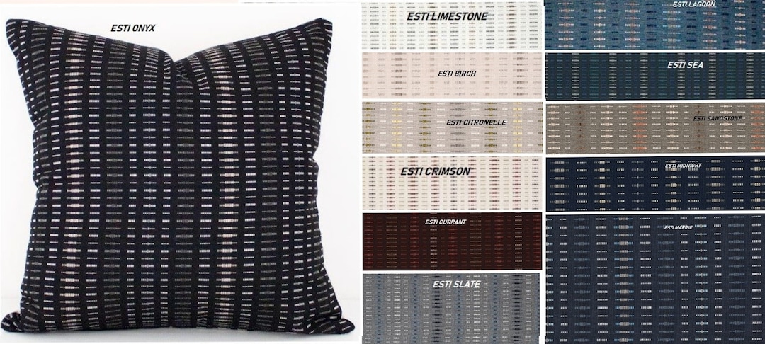 Sunbrella Esti Pillows, Onyx, Indigo, Limestone, Riviera, Currant, Sea ...