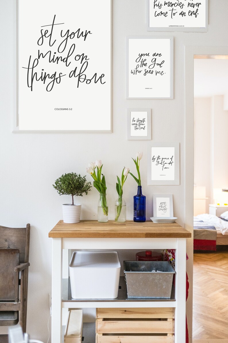 Hand Lettered Bible Verse Art Print Bundle / 6 Bible Verses / - Etsy