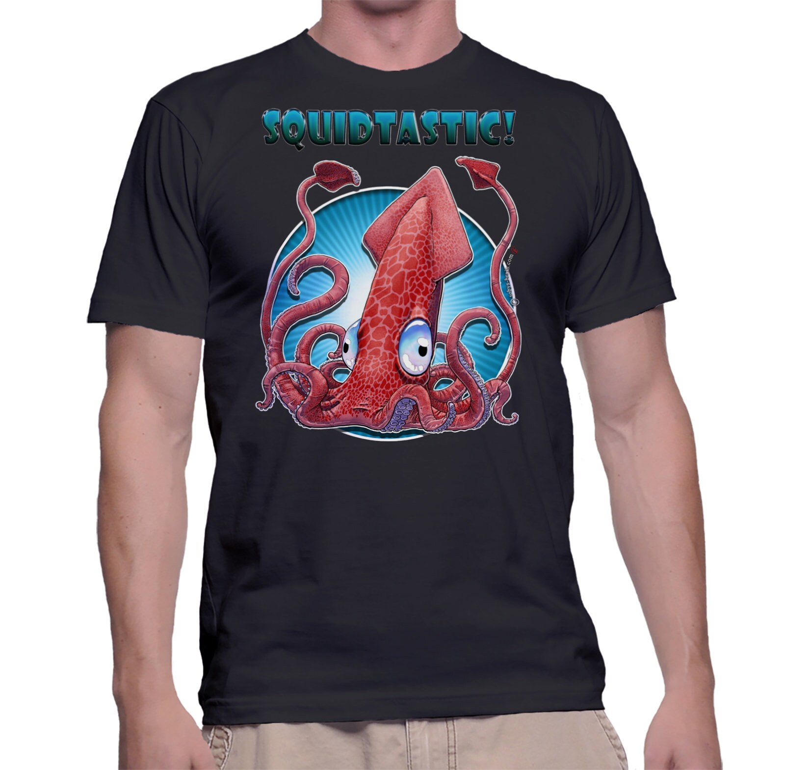 Squidtastic Multi Purpose Novelty Squid V2 Black T-shirt - Etsy