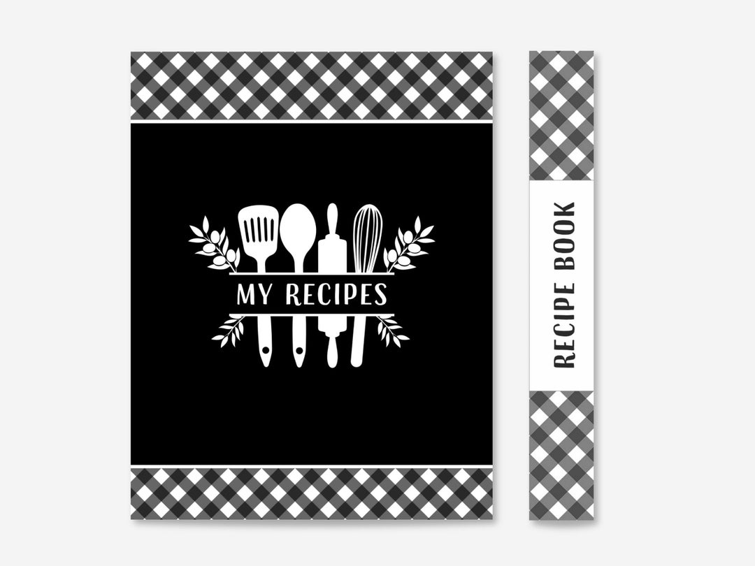 Printable Kitchen Recipe Binder Cover, Editable Recipe Binder Cover ...