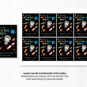 You Are Out of This World, Printable Kids Classroom Valentine Card ...