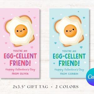 Egg-cellent Friend Valentine's Day Gift Tag, Cute Egg Friendship ...