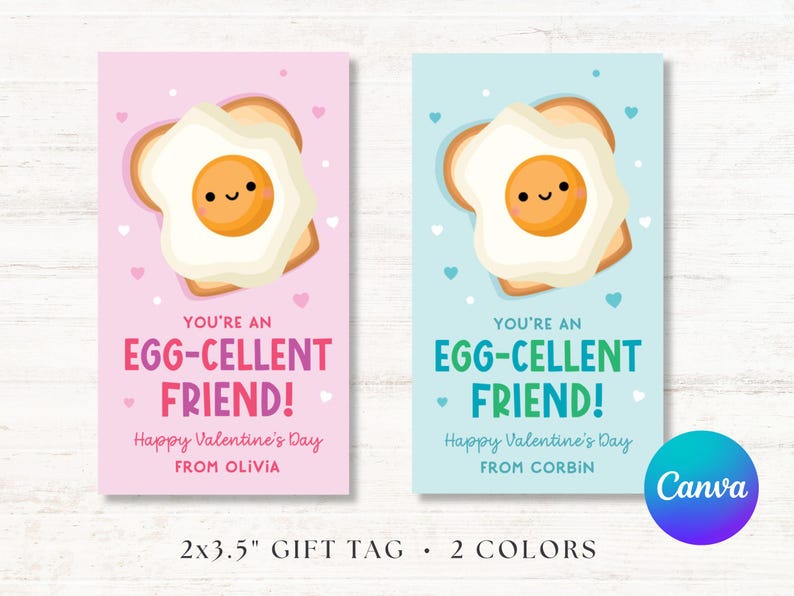 Egg-cellent Friend Valentine's Day Gift Tag, Cute Egg Friendship ...