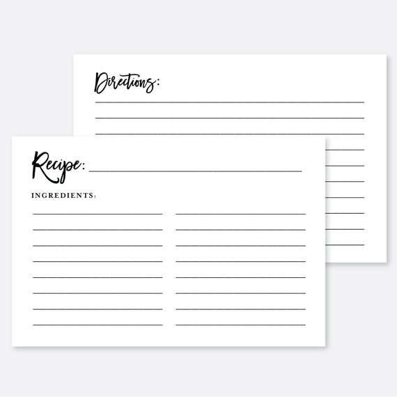 Printable Recipe Cards 4x6 Template Amazon.com: 72 Count Recipe Cards,
