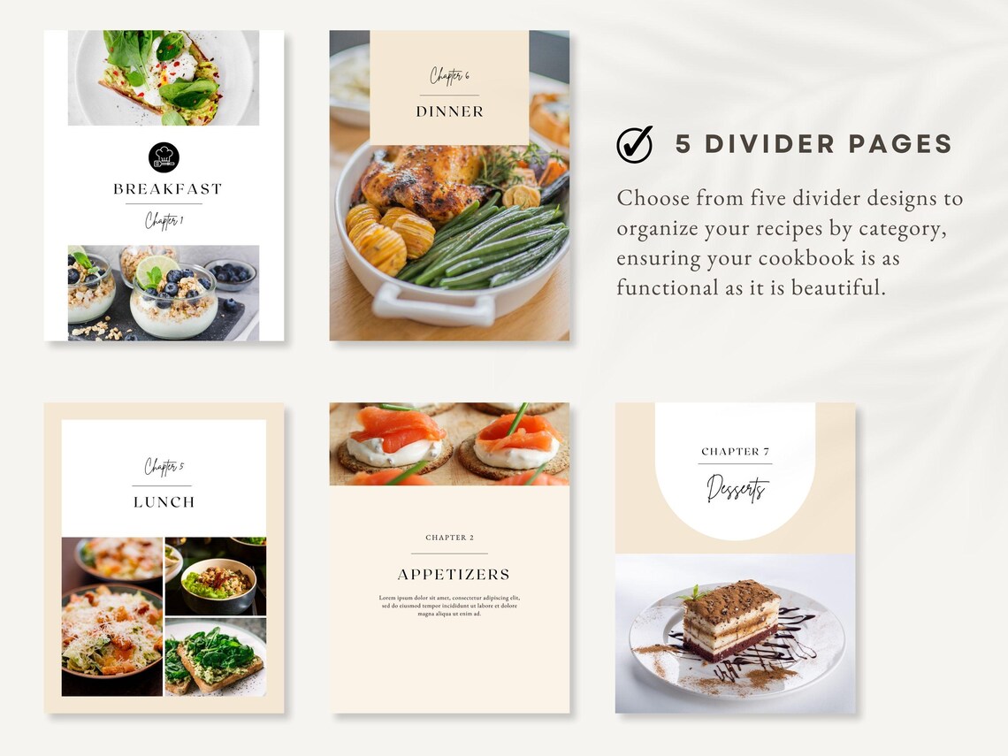 Canva Recipe Book Template, Editable Cookbook, Printable Recipe Ebook ...