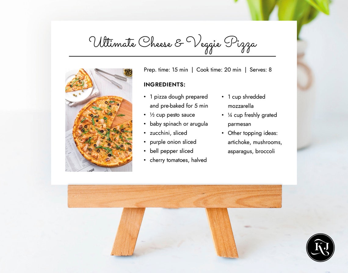 4x6 and 5x7 Recipe Card Template, Recipe Card MS Word Template ...