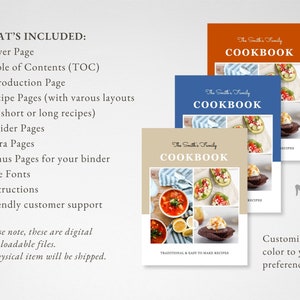 Editable Recipe Book, Word Template, Printable Cookbook Binder, Kitchen ...