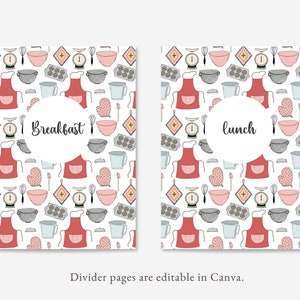 Recipe Binder Cover, Kitchen Binder Kit, Recipe Book Cover, Binder ...