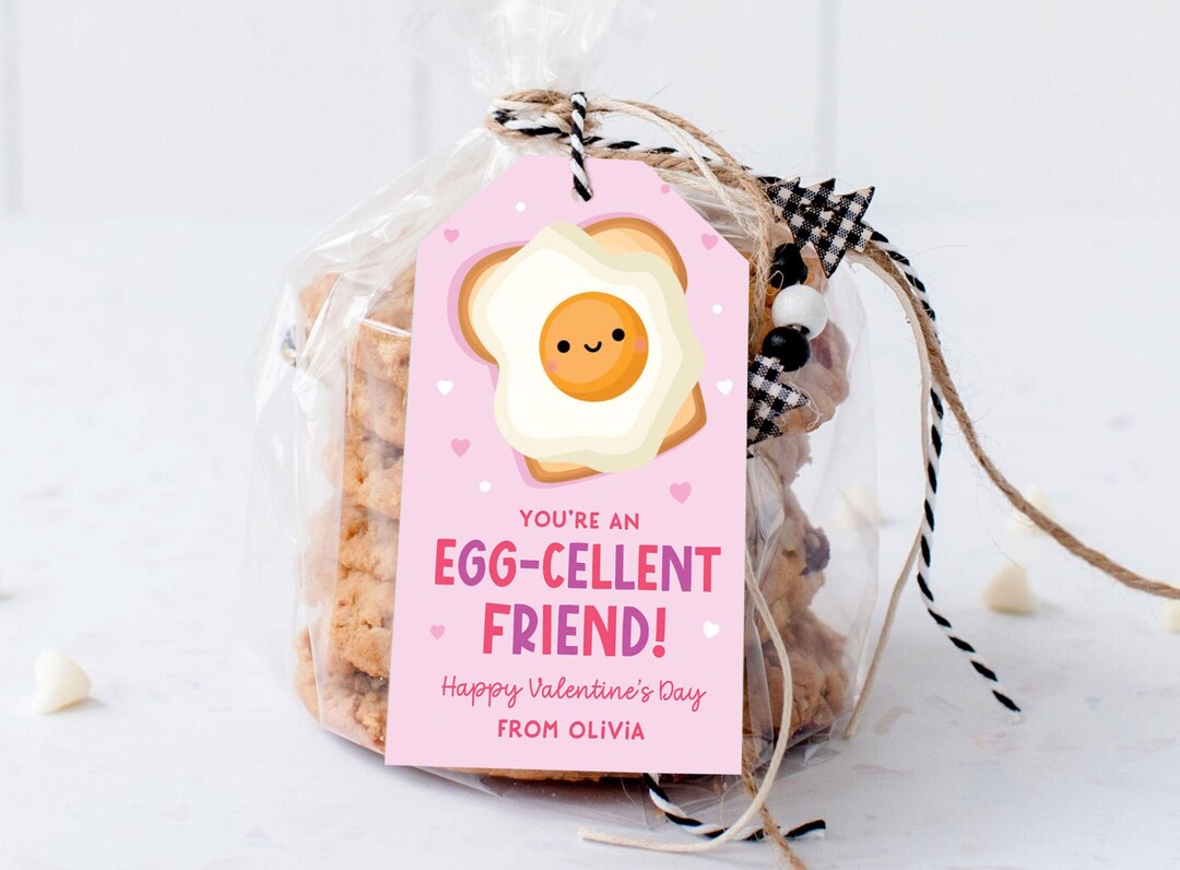 Egg-cellent Friend Valentine's Day Gift Tag, Cute Egg Friendship ...