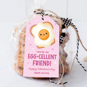 Egg-cellent Friend Valentine's Day Gift Tag, Cute Egg Friendship ...