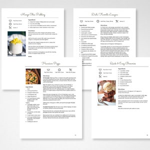 Editable Recipe Book, Word Template, Printable Cookbook Binder, Kitchen ...
