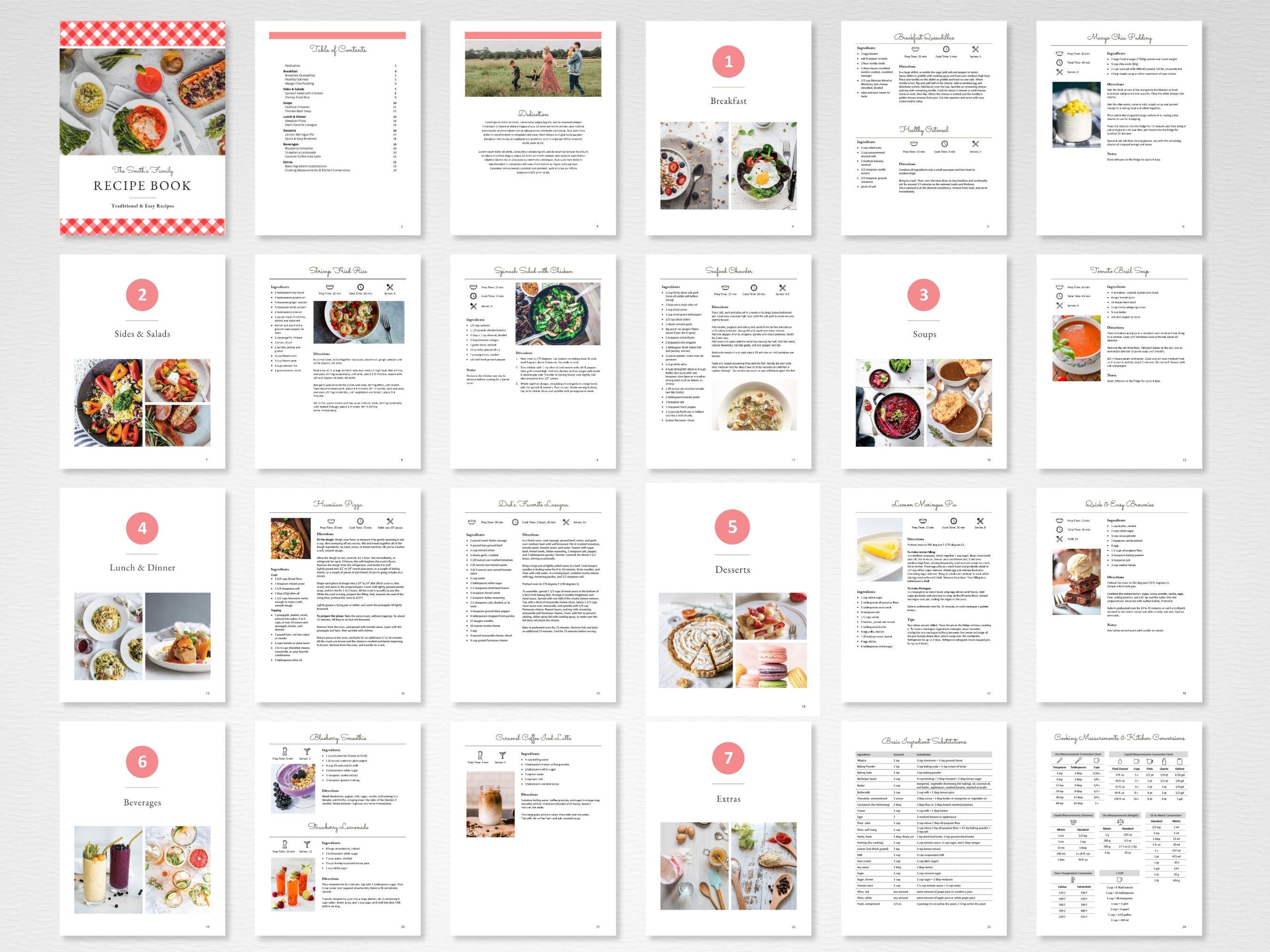 Editable MS Word Cookbook Template, Printable Recipe Binder Kit ...
