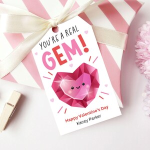 You're a Gem Valentine Card, Printable Valentine's Card, Classroom ...