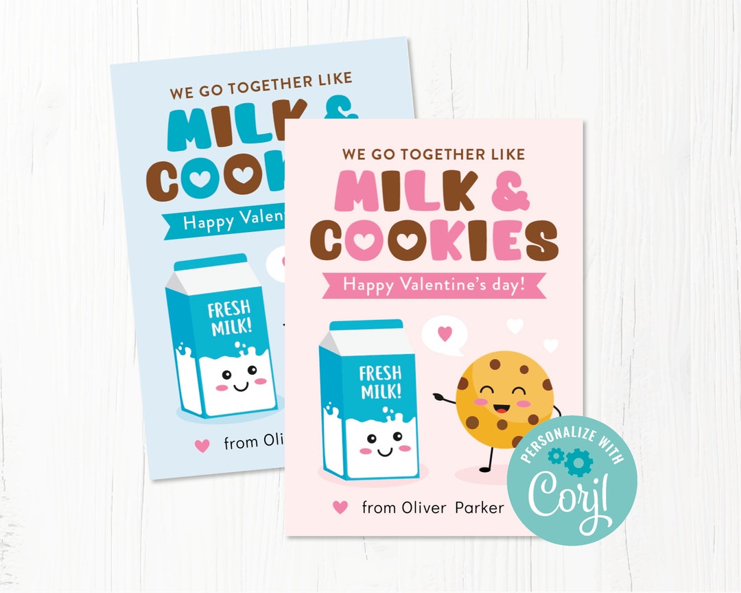 We Go Together Like Milk and Cookies, Printable Kids Classroom ...