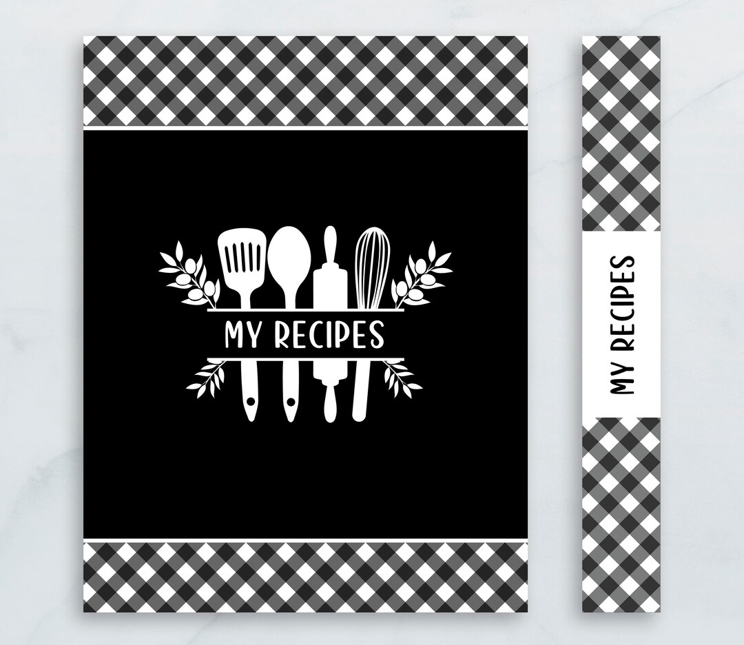 Printable Kitchen Recipe Binder Cover Editable Cookbook - Etsy