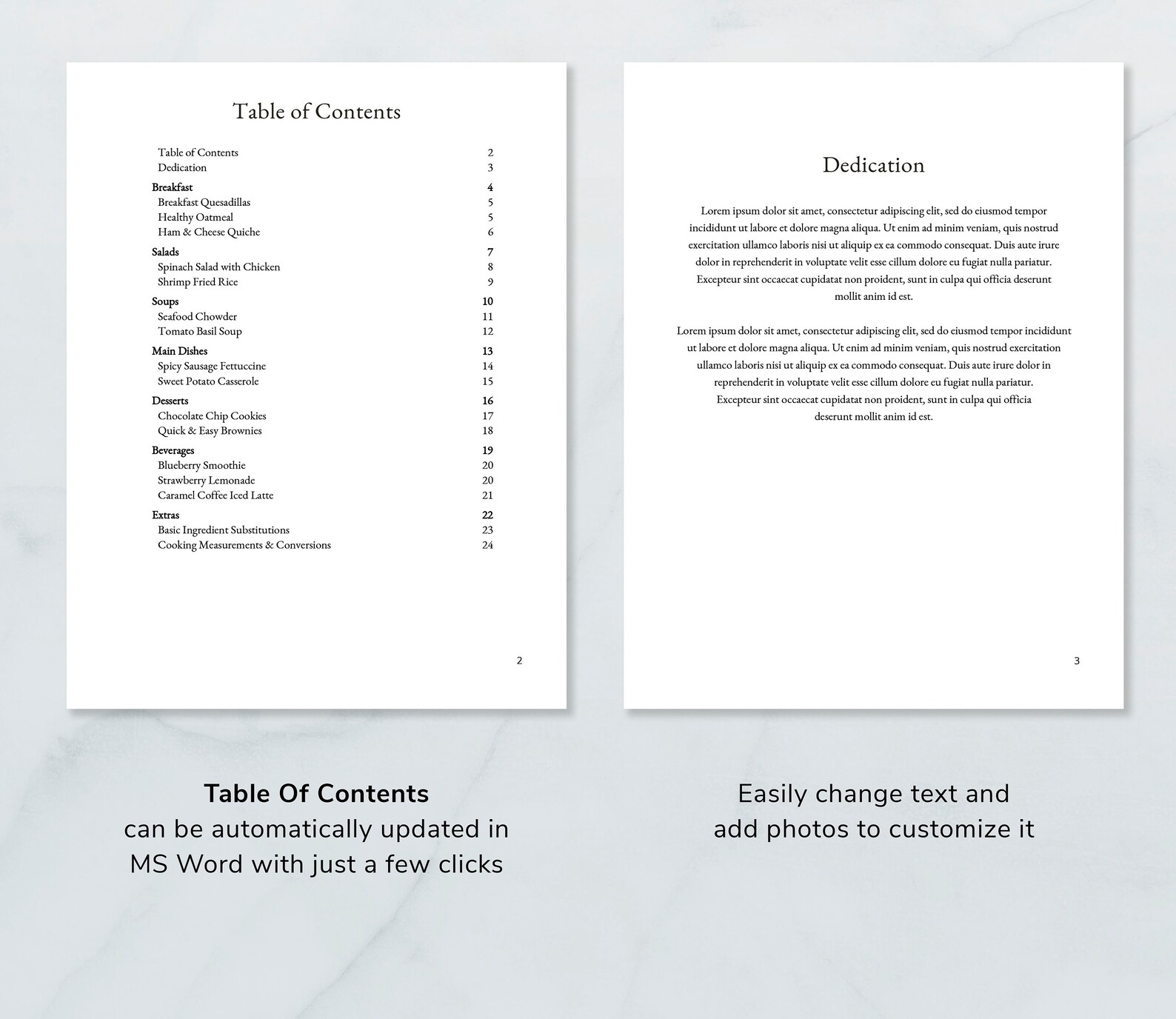Editable Cookbook MS Word Template Classic Style Printable - Etsy Canada