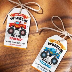 You Are a Wheelie Great Friend, Printable Kids Classroom Valentine Card ...