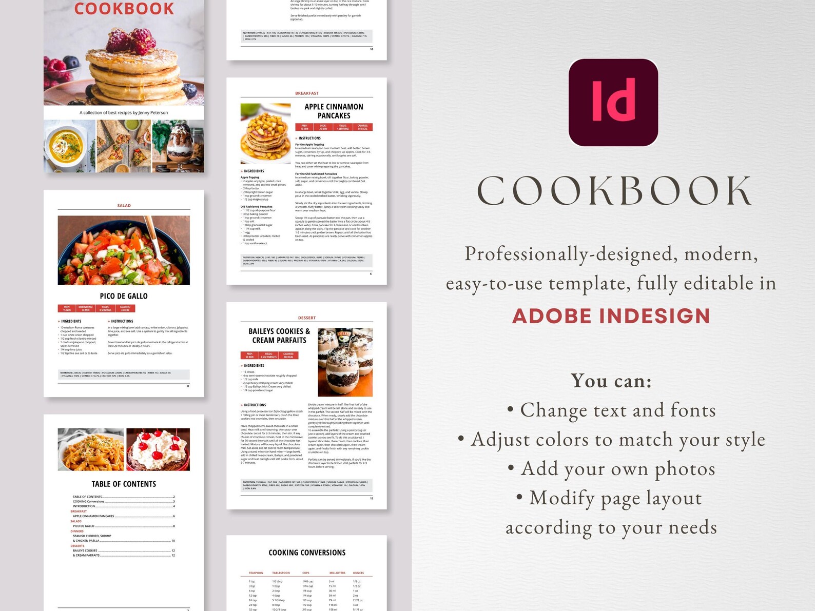 Indesign Recipe Template, Editable Adobe Indesign Recipe Book ...