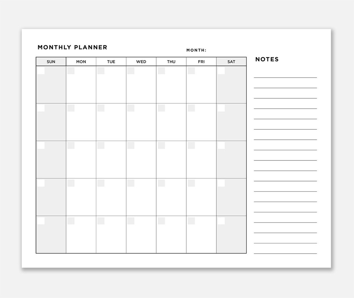 Planner Monthly, Monthly Organizer, Printable Monthly Planner, DIY ...
