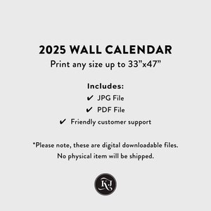 2025 Wall Calendar, 2025 Large Printable Calendar, 2025 Pastel Calendar ...